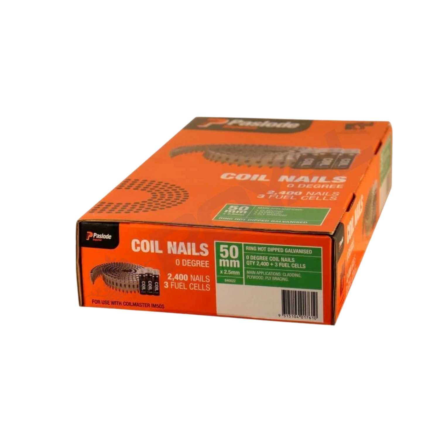 Paslode 50 x 2.5mm HDG Ring Shank Coil Nails 2400 pack – iDlvr